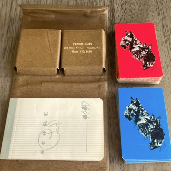 Games | Vintage Advertising 2 Deck Playing Card Set With Case And Score ...